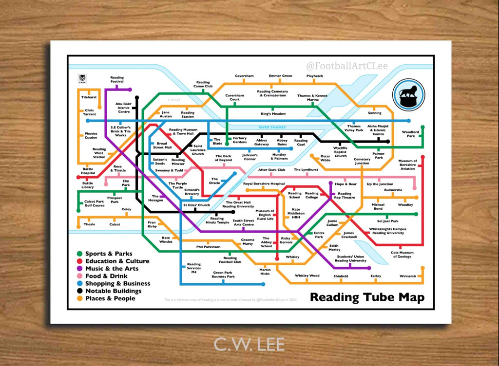 Reading Important Places and People Tube Map – Reading Museum online shop